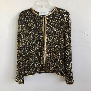 Scala Jackets & Coats | Amazing Vintage Flawless Silk Beaded Jacket ...